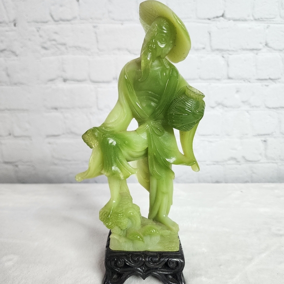 Accents | Vintage Chinese Resin Statue Jade Looking Stamped | Poshmark